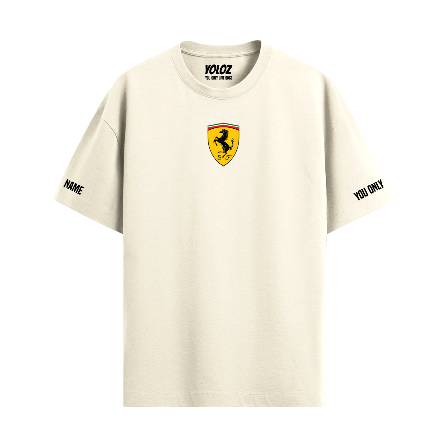 FERRARI OFF-WHITE OVERSIZED T-SHIRT – YOLOZ