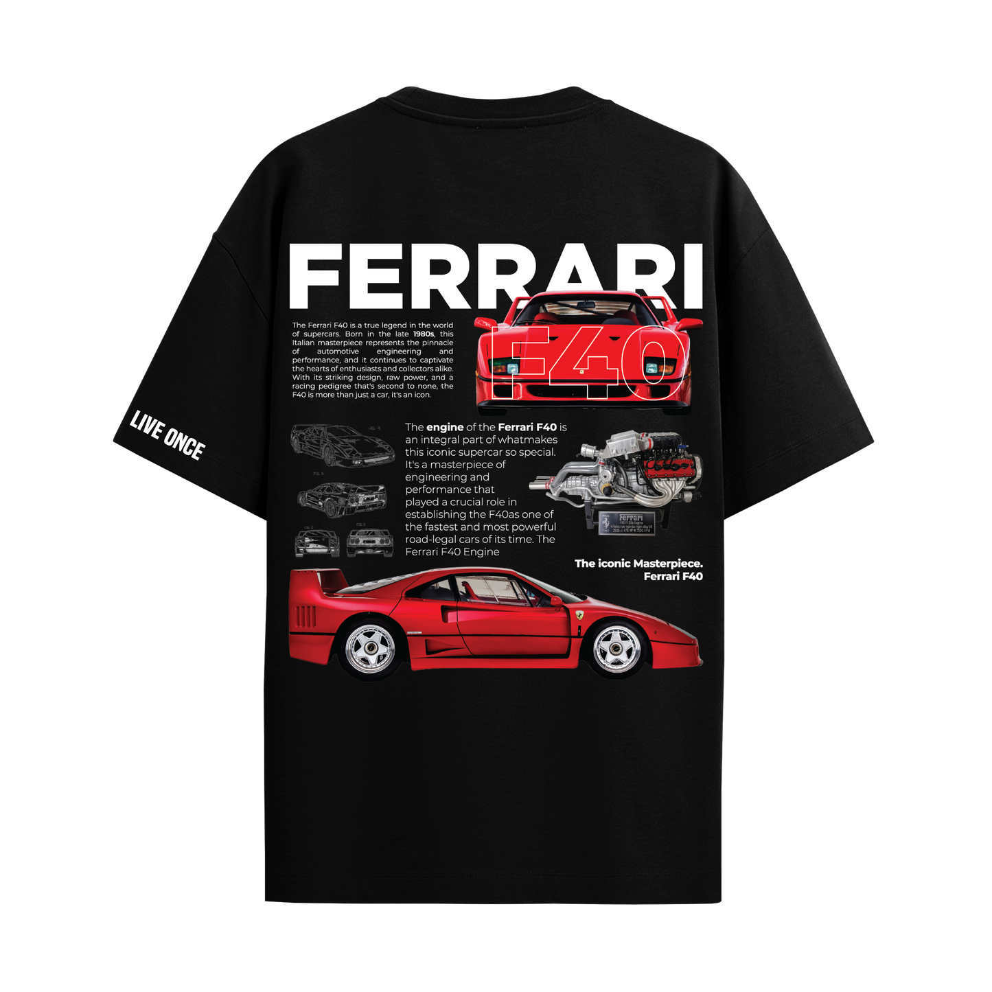 FERRARI BLACK OVERSIZED T-SHIRT – YOLOZ